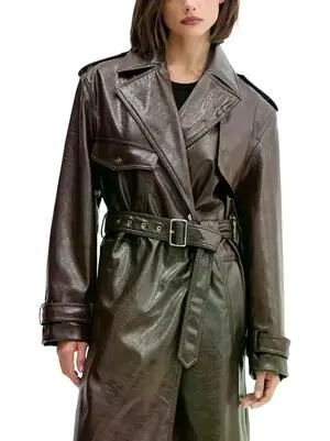 Hugo Belted Trench Coat - Brown