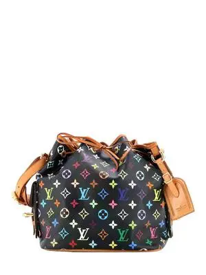 LOUIS VUITTON Monogram Multicolor Petit Noe Bucket Bag - Black