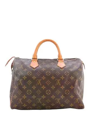 LOUIS VUITTON Speedy Handbag Monogram Canvas 30 Satchel - Brown