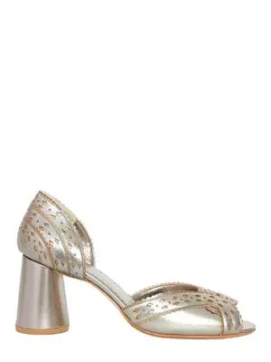STUDIO CHOFAKIAN 65mm Secret Garden Cut-out Sandals - Silver