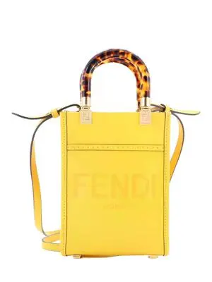 Fendi Sunshine Shopper Tote Mini Crossbody Bag - Yellow