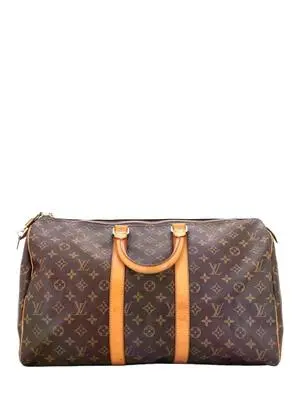 LOUIS VUITTON Keepall Monogram Canvas 45 Satchel - Brown