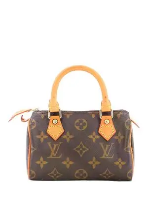 LOUIS VUITTON Speedy Mini Hl Handbag Monogram Canvas Satchel - Brown