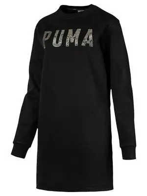 PUMA Logo Fleece Mini Dress - Black