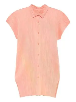 Issey Miyake Button Pleated Shirt - Orange