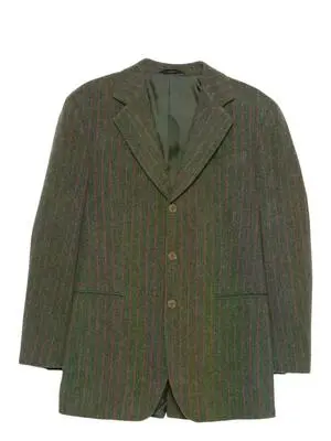 ROMEO GIGLI 1990s Pinstriped-pattern Blazer - Green
