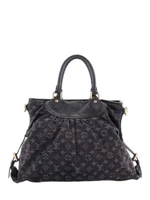 LOUIS VUITTON Neo Cabby Handbag Denim Gm Satchel - Black