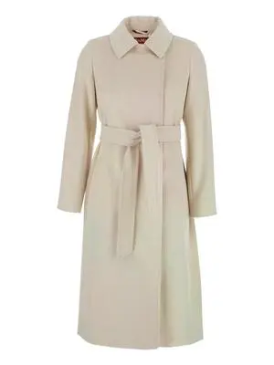 Max Mara Belted-waist Coat - Neutrals
