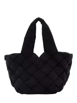 Bottega Veneta Cassette Paper Intrecciato Nylon Tote Bag - Black