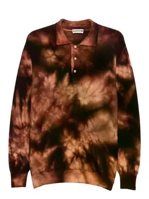 A.N.G.E.L.O. VINTAGE CULT Tie-dye Collared Sweater - Brown