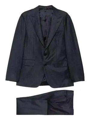 Canali Checked Single-breasted Suit - Blue