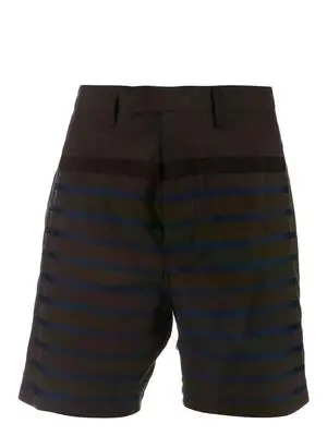 Sacai Striped Shorts - Brown