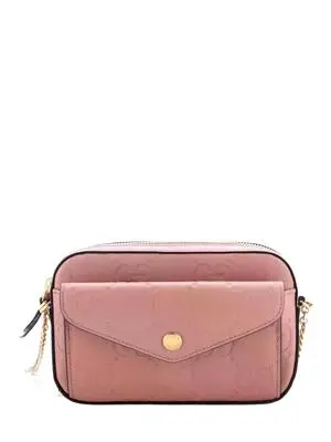Gucci Jumbo Gg Embossed Leather Super Mini Shoulder Bag - Pink