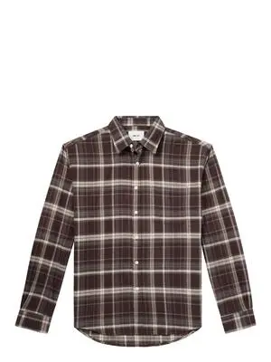 Nn07 Deon 5465 Checked Organic Cotton-flannel Shirt - Brown