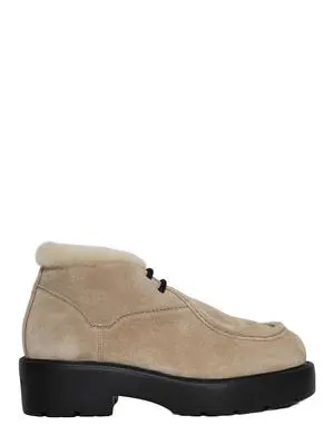 Miu Miu Suede Booties - Beige