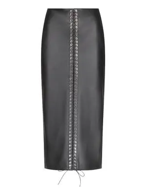 LUDOVIC DE SAINT SERNIN Pencil Skirt With Eyelet Detailing - Black