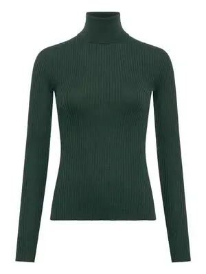 Gabriela Hearst Peppe Knit Cashmere And Silk Turtleneck - English Green