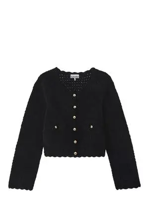 GANNI Button-fastening Pocket Cardigan - Black