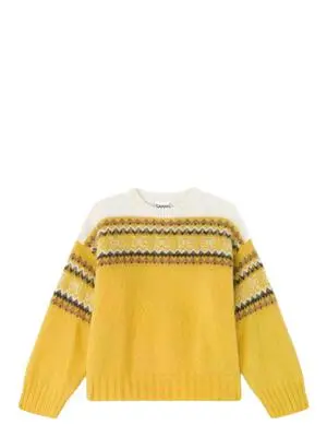 GANNI Patterned Sweater - Yellow