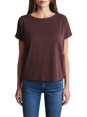 MAVI Luxe Touch Boat Neck T-shirt - Decadent Chocolate