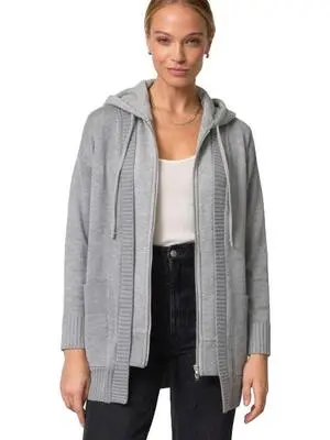 Central Park West Brynn Long Dickie Cardigan - Heather Grey