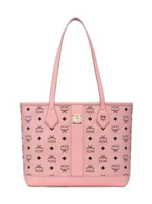 Mcm Small Liz Shopper In Visetos - Soft Pink