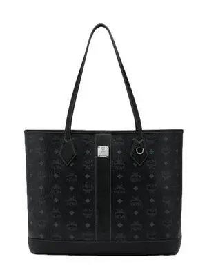 Mcm Liz Shopper In Visetos - Black