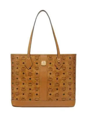 Mcm Liz Shopper In Visetos - Cognac