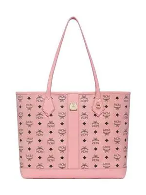 Mcm Liz Shopper In Visetos - Soft Pink