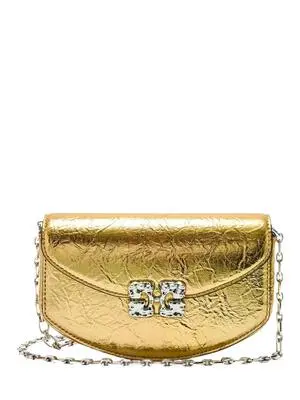 GANNI Logo-plaque Chain Cross Body Bag - Gold