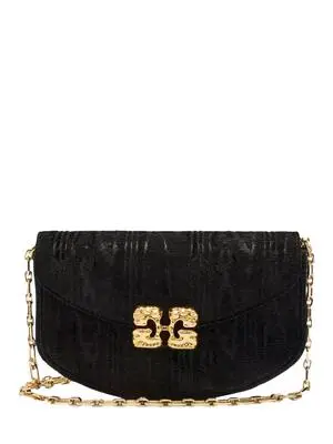 GANNI Textured Shoulder Bag - Black