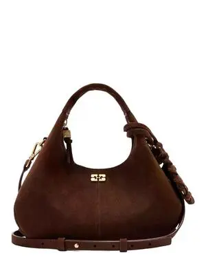 GANNI Suede Tote Bag - Brown