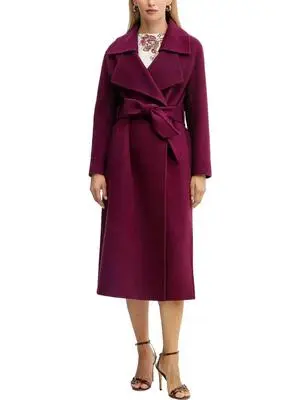 SIMONA CORSELLINI Belted Wool Coat - Purple