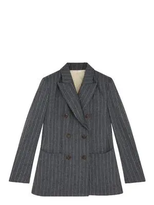 FORTELA Brandy Classic Double-breasted Pinstripe Jacket - Melange