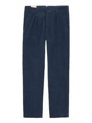 FORTELA Corduroy Pleated Trousers - Navy Blue