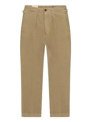 FORTELA Oklahoma Cotton Pleated Trousers - Beige