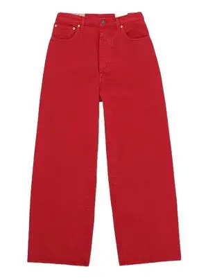 FORTELA Jaron Wide Leg Cotton Pants - Red