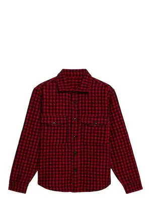 FORTELA Anker Wool Check Shirt With Pockets - Red