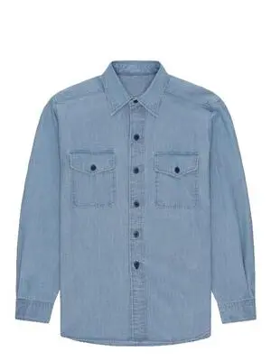 FORTELA Cpo Chambray Overshirt - Light Blue