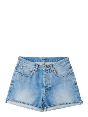 FORTELA Winonaj Japan Selvedge Bleach Wash Denim Shorts - Light Blue