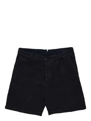 FORTELA Pleated Linen Bermuda Shorts - Blue
