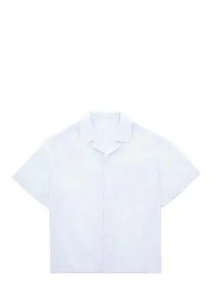 FORTELA Bowling Linen Short Sleeve Shirt - Light Blue