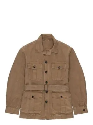 FORTELA Clint Linen Sahariana Jacket - Taupe