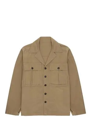 FORTELA Solomon Twill Cotton Overshirt - Beige