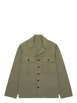 FORTELA Solomon Twill Cotton Overshirt - Sage