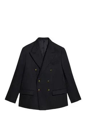 FORTELA Concord Double-breasted Wool Jacket - Blue