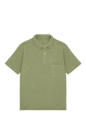 FORTELA Missourim Waffle Jersey Short Sleeve Polo - Olive Green