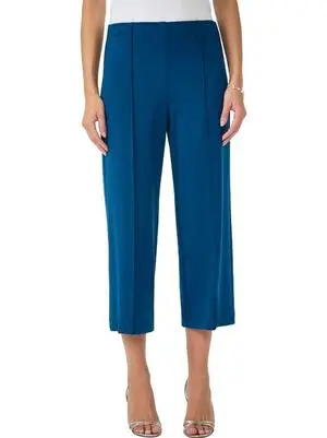 Trina Turk Santo Ponte Cropped Wide Leg Pant - Burle Blue