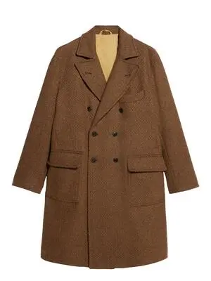 FORTELA Serwilliam Double-breasted Tweed Coat - Brown