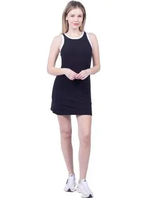 LEZAT Organic Cotton Active Mini Dress - Black/white